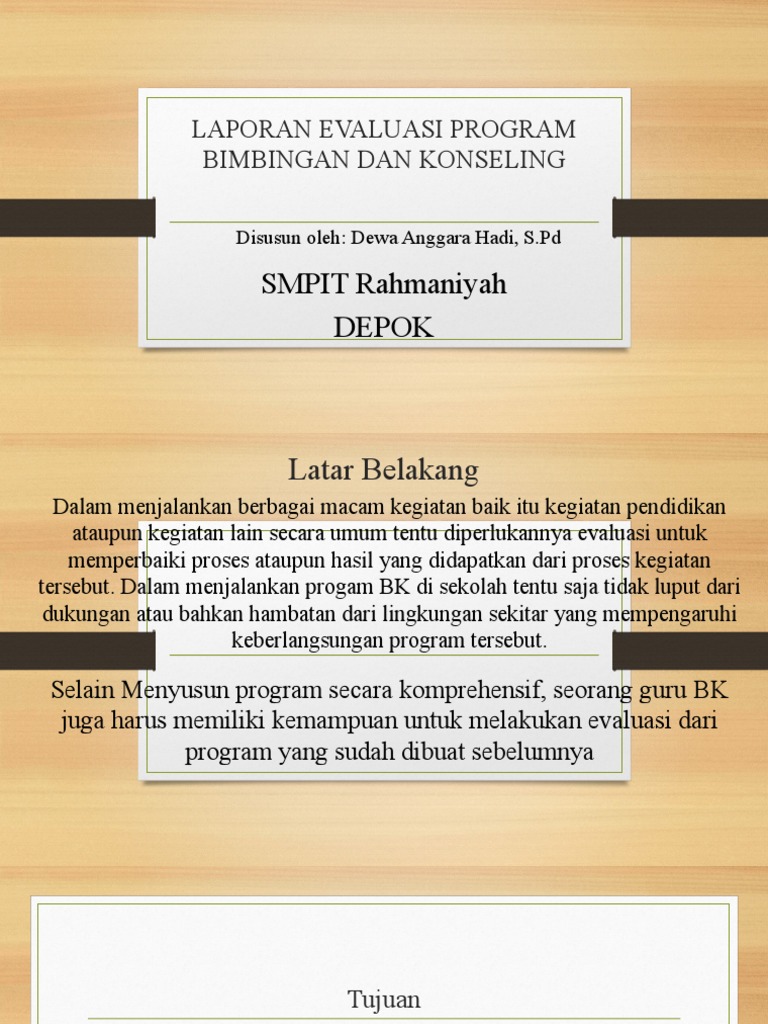 Laporan Evaluasi Program BK | PDF | Karier & Perkembangan