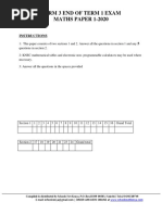 Form 1 Mathematics Exam Questions | PDF | Mathematics | Numbers