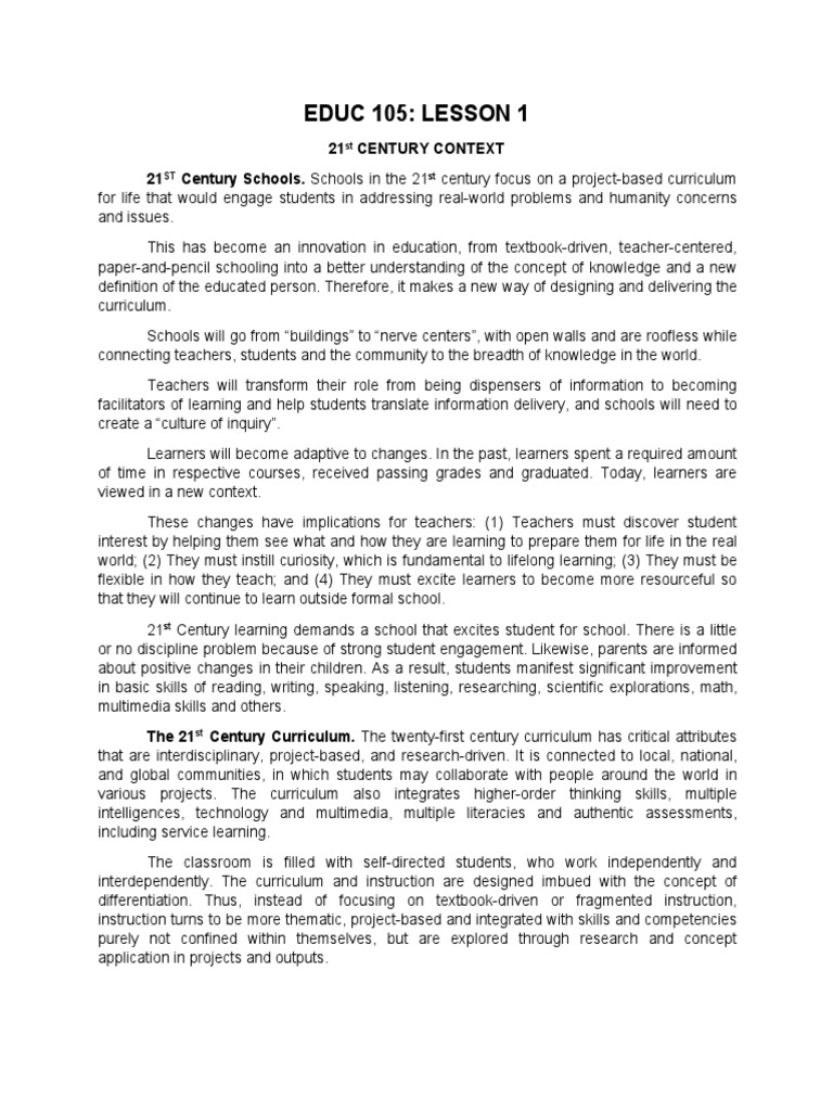 EDUC 105 Reviewer | PDF | Teaching Method | Learning