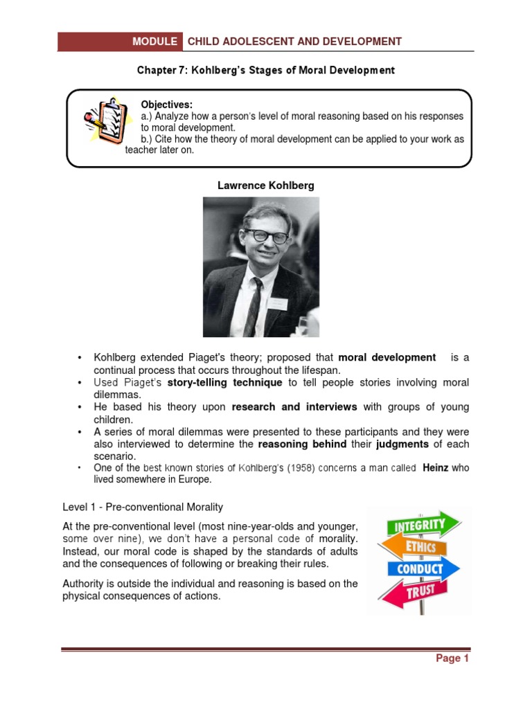CHAPTER 7 - Kohlberg's Stages of Moral Development | PDF ...
