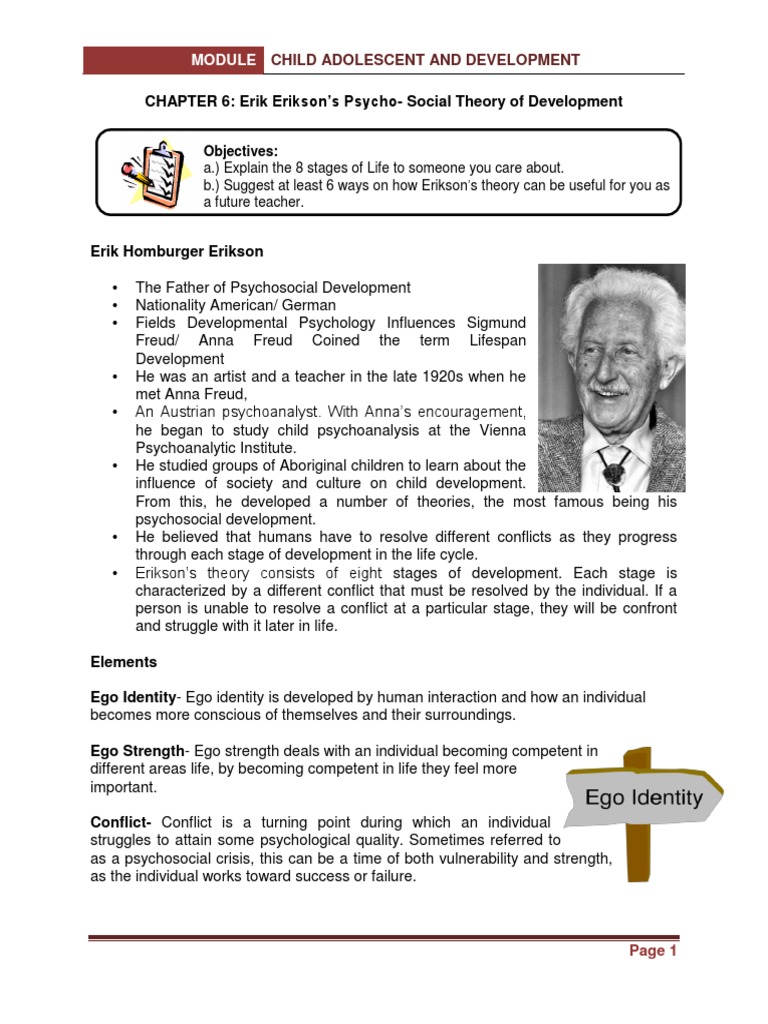 CHAPTER 6 - Erik Erikson&#039;s Psycho - Social Theory of Development | PDF ...