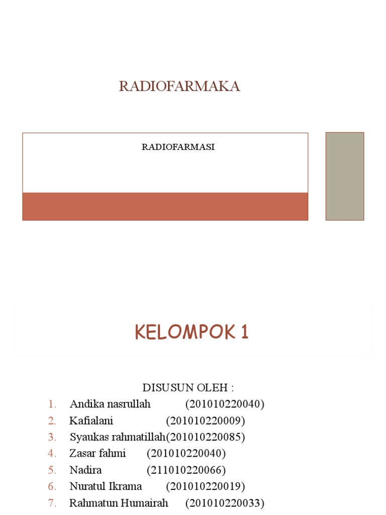 Radiofarmaka - Kelompok 1 | PDF