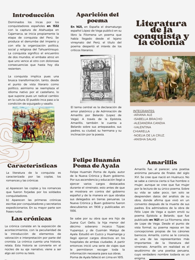 Literatura de la Conquista y Colonia | PDF | Imperio Inca