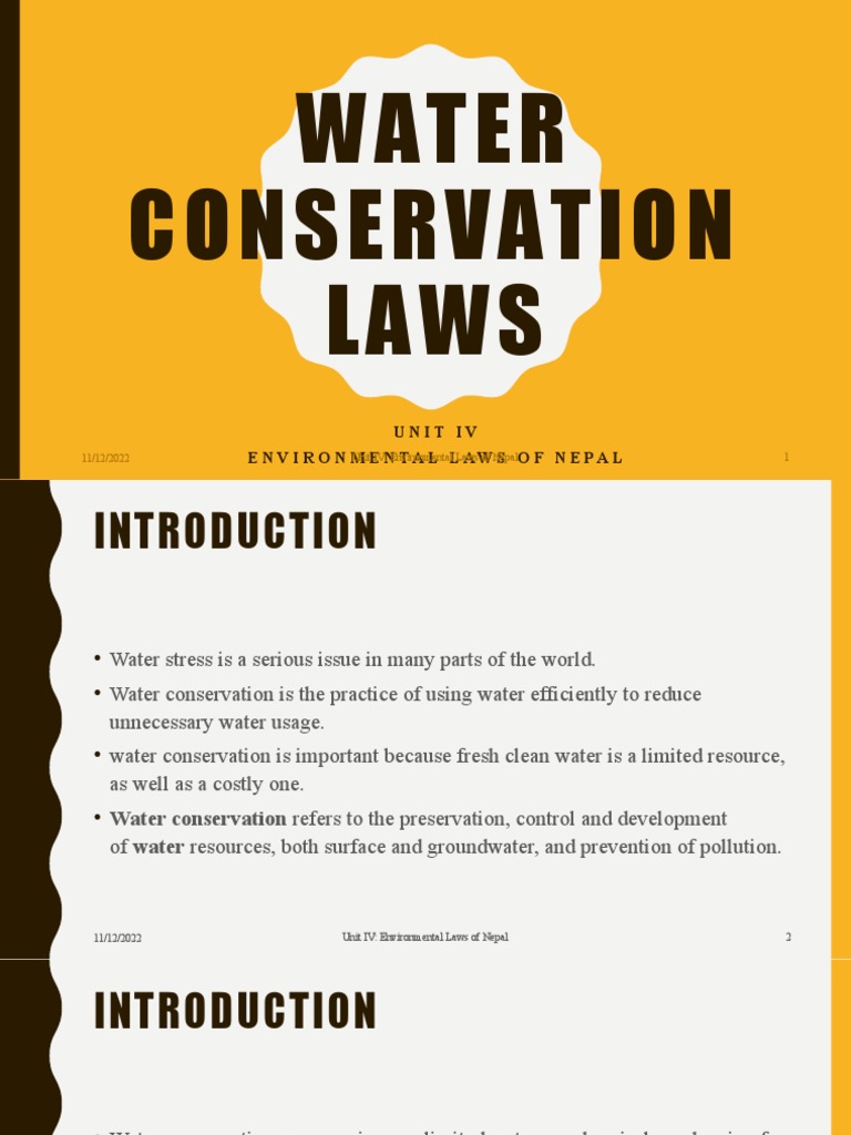 4.4. Water Conservation Laws | PDF | Environmental Law | Environmental ...