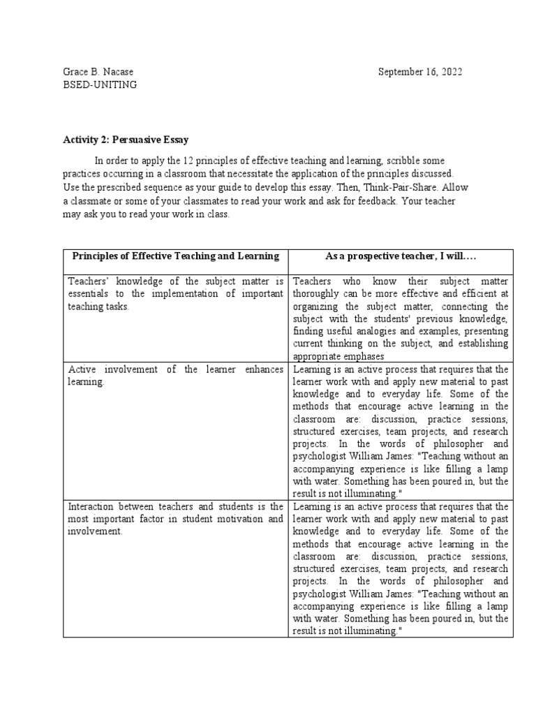 Assignment 2 Saturday | PDF | Teaching Method | Learning