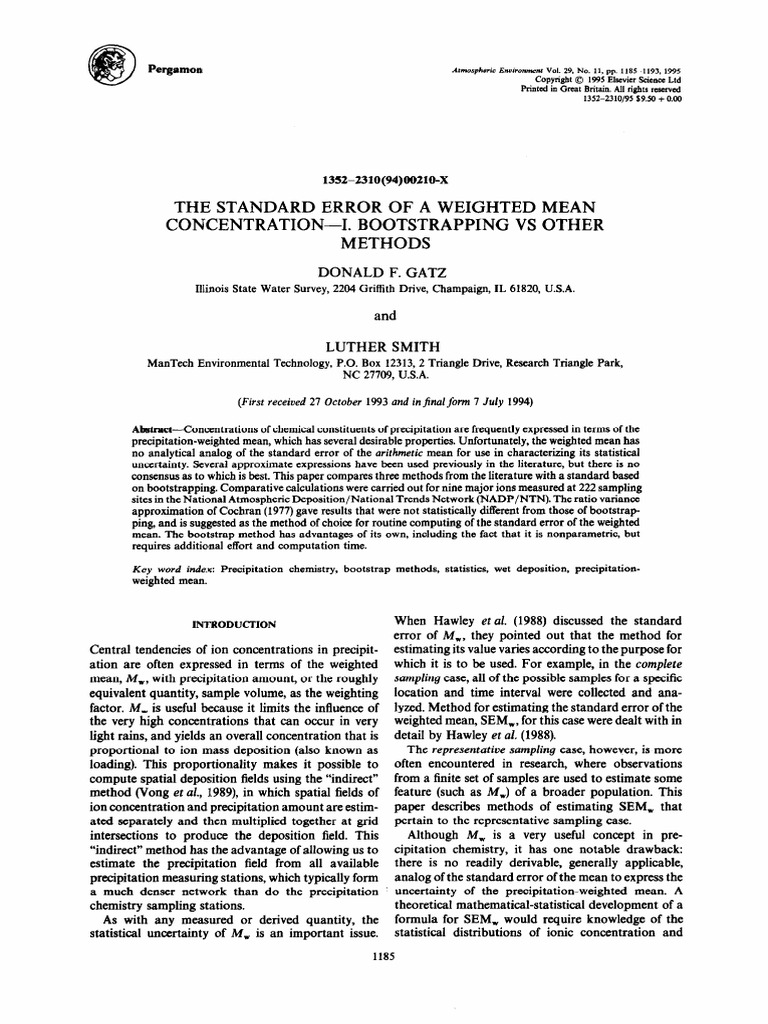 Weighted Standard Error | PDF | Bootstrapping (Statistics) | Resampling ...
