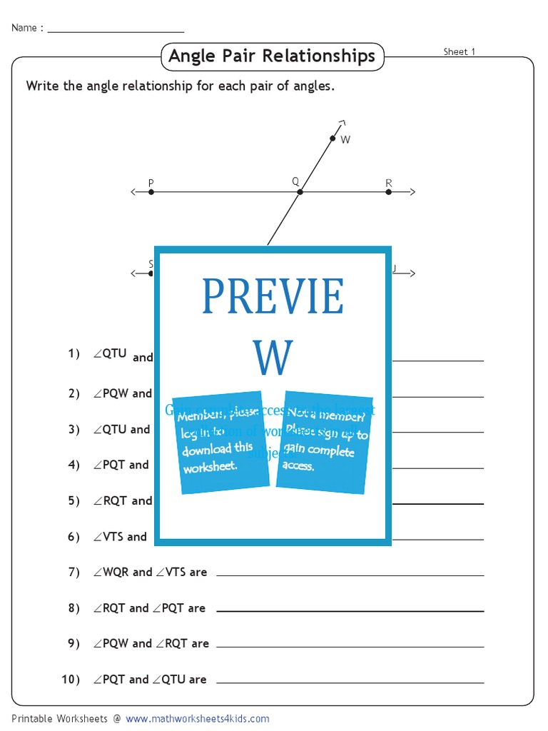 naming-angle-pairs-1 | PDF | Angle | Motion (Physics)