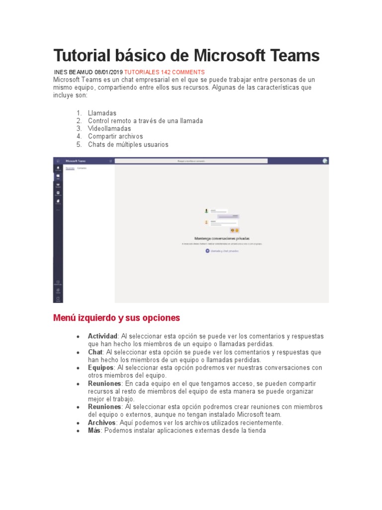 Tutorial Básico de Microsoft Teams | PDF