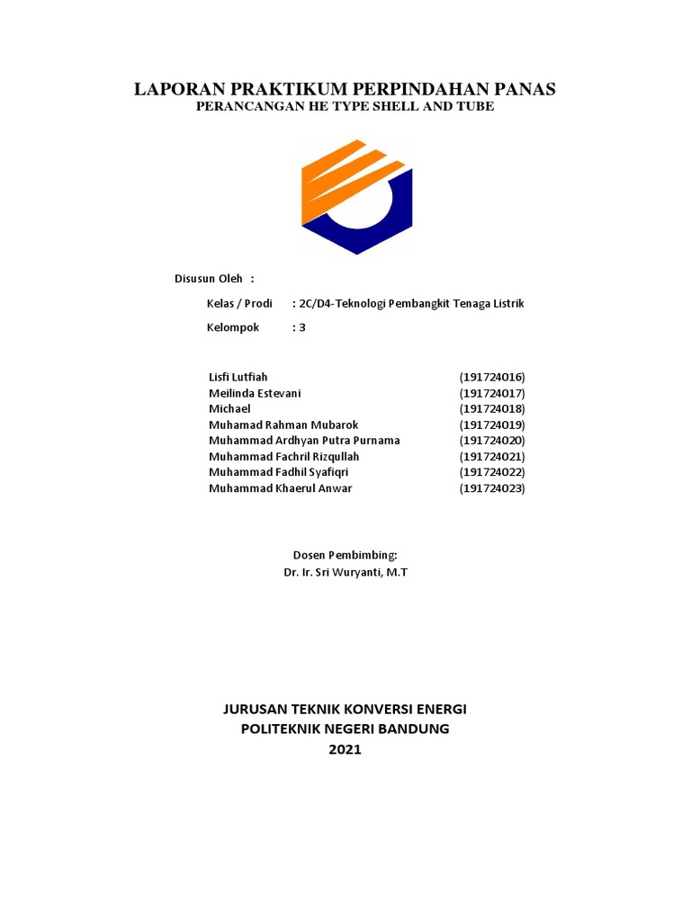 Perancangan HE Type Shell and Tube | PDF | Metode & Bahan Ajar | Sains ...