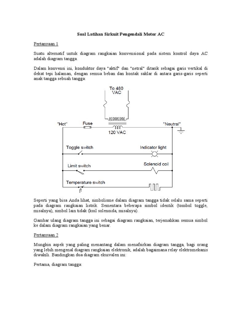 Soal Latihan Sirkuit Pengendali Motor AC | PDF