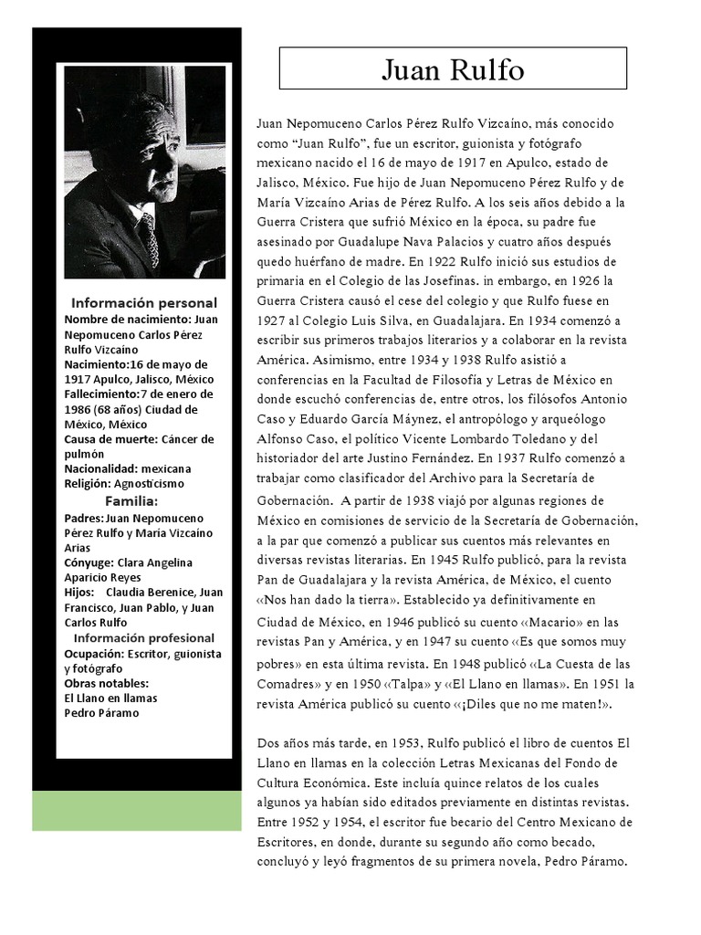 Biografia Juan Rulfo | PDF