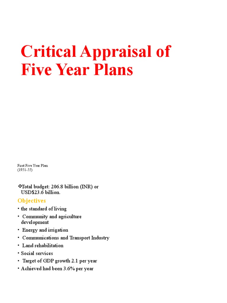 UNIT - IX Critical Appraisal of Five Year Plans | PDF | Economic Growth | Economies