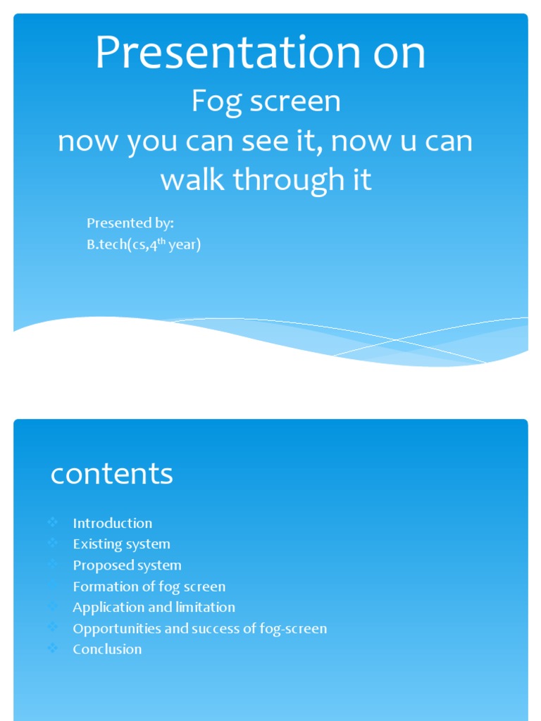 Fogscreen-Ppt 1 | PDF | Fog | Ultrasound