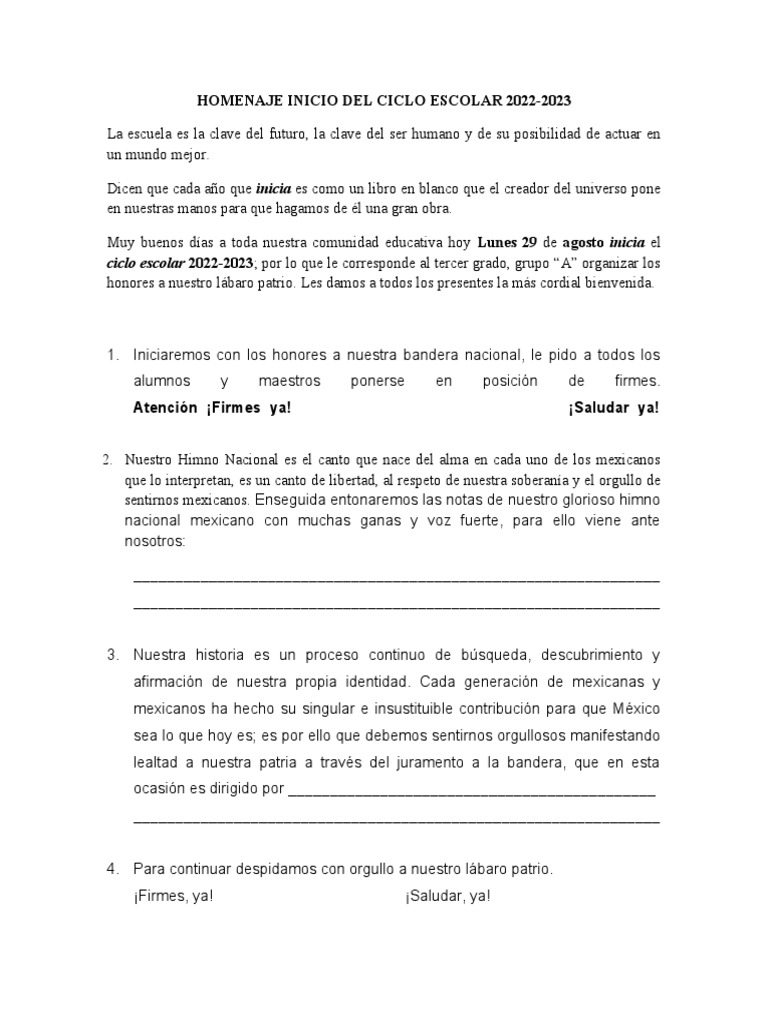 Honores - INICIO de Ciclo | PDF | México