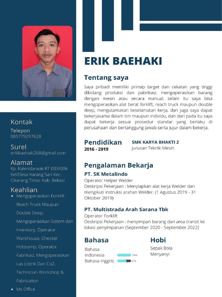 CV Erik Baehaki 2 | PDF