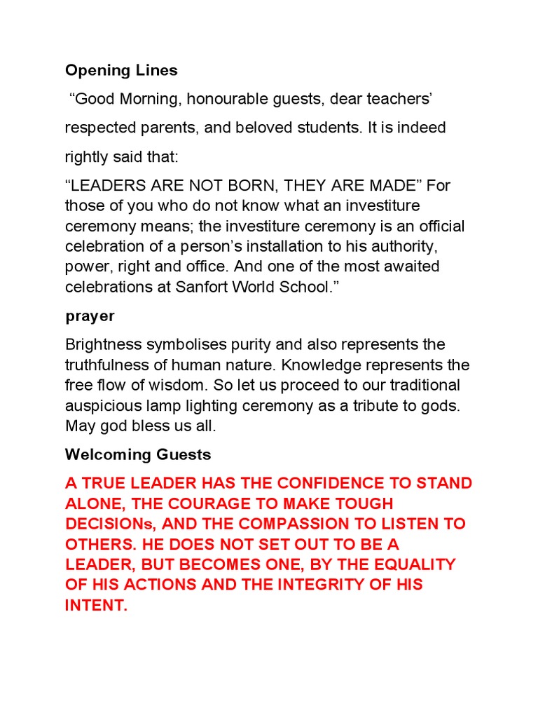 Investiture Ceremony New | PDF | Psychology | Psychological Concepts