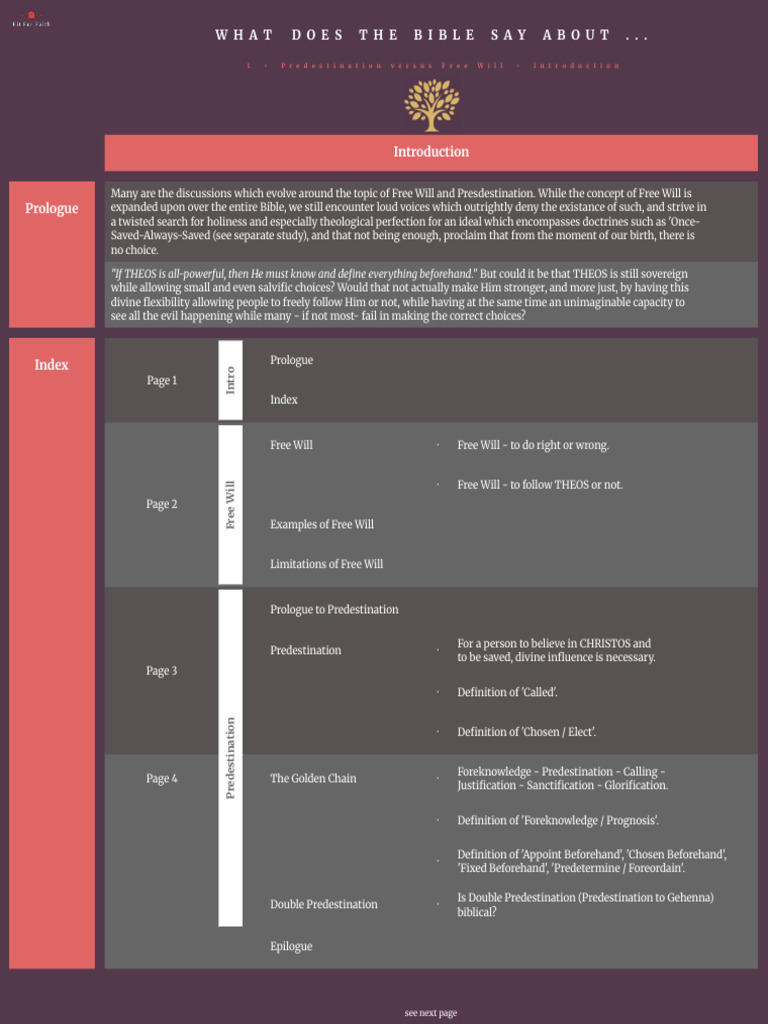 Topics Free Will vs. Predestination | PDF | Predestination | Salvation