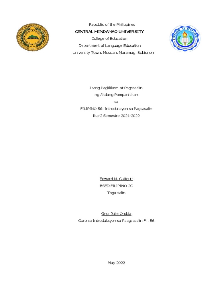 Pagsasalin Edward | PDF