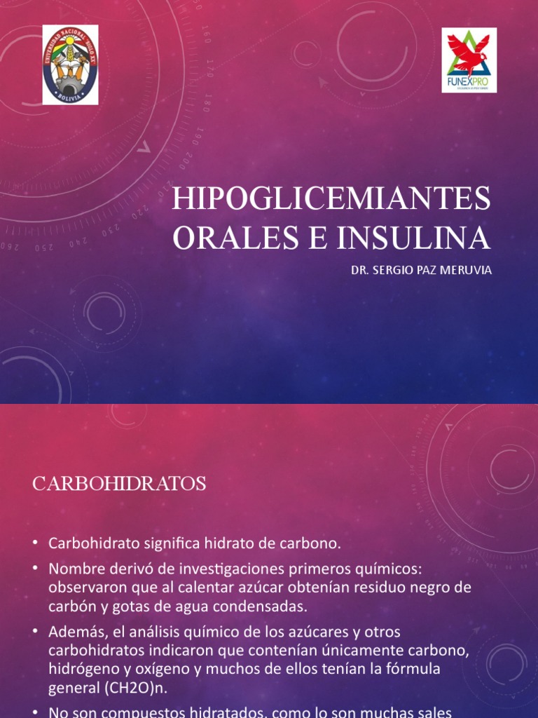 HIPOGLICEMIANTES ORALES E INSULINA - Liviano | PDF | Carbohidratos ...