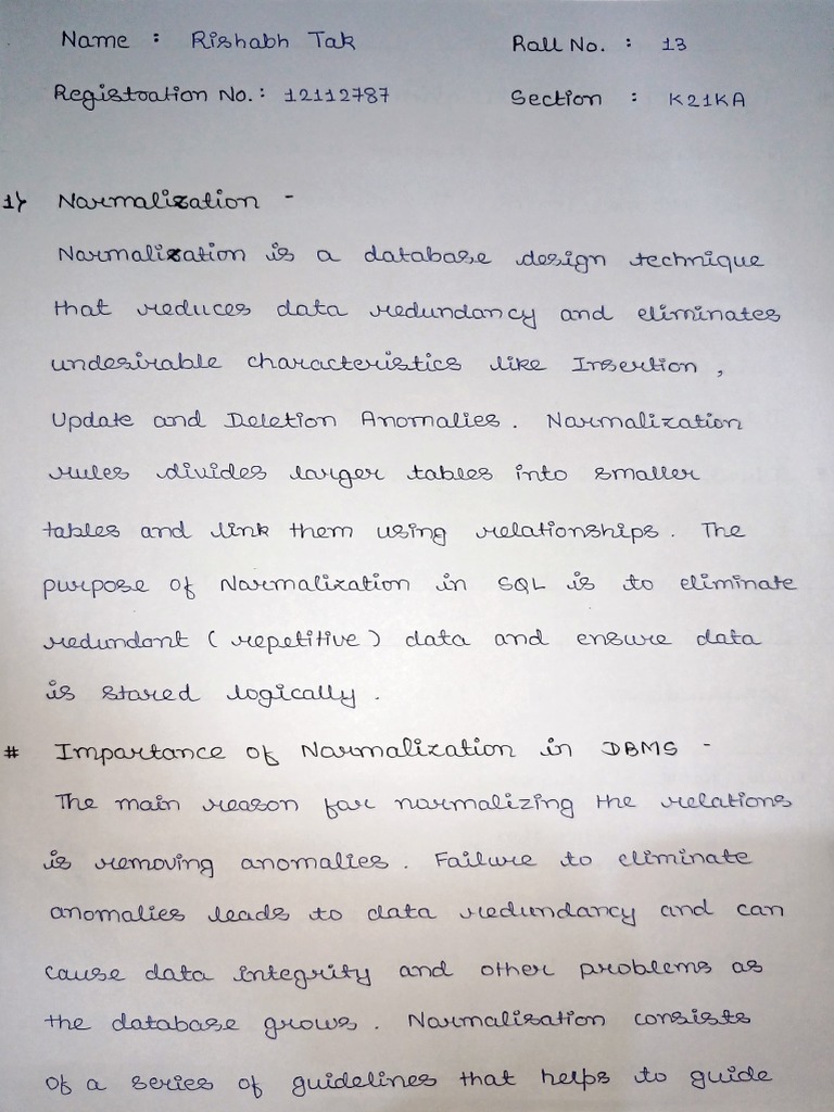 DBMS CA2 Assignment | PDF | Computer Science | Information Technology Management