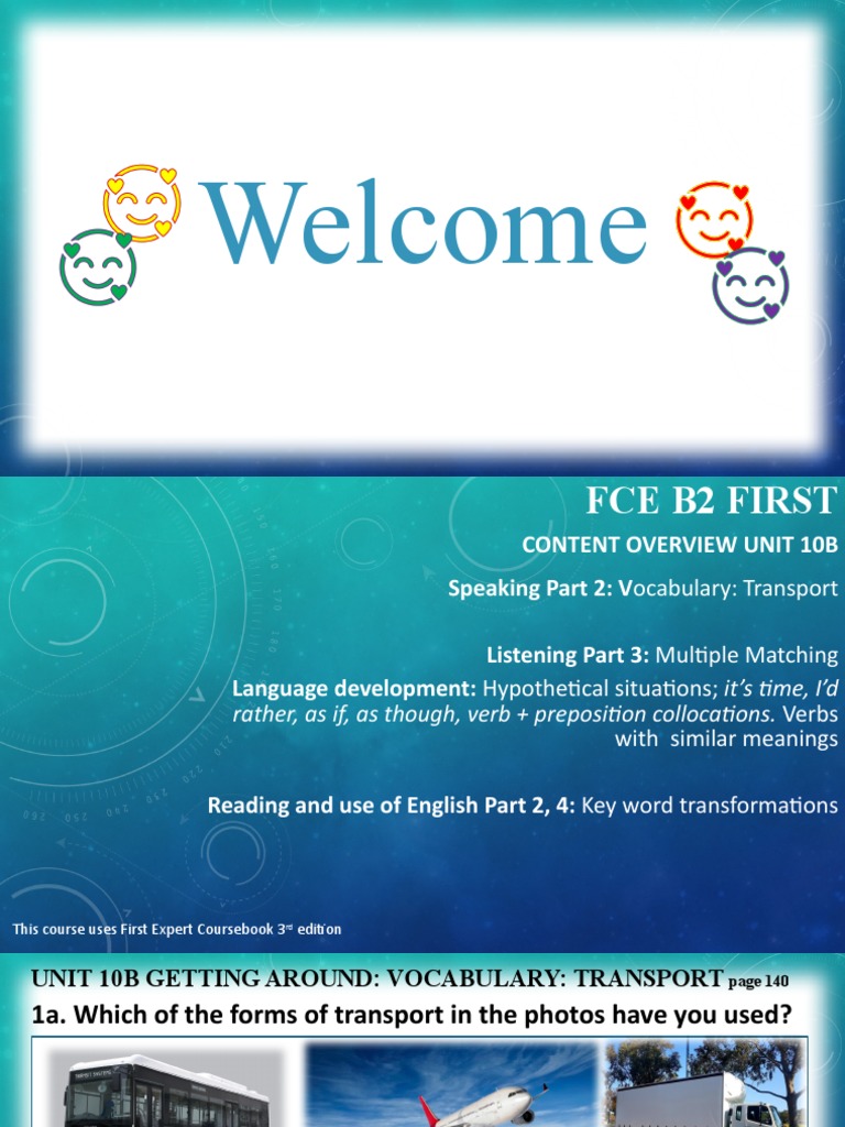 FCE First Expert 10B Getting Around Student | PDF | Verb | Linguistics