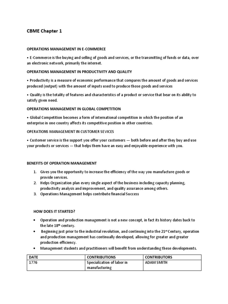 Cbme Chapter 1 | PDF | Operations Management | Layoff