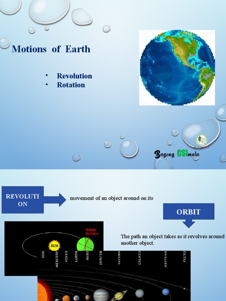 Earth's Rotation and Revolution Explained | PDF