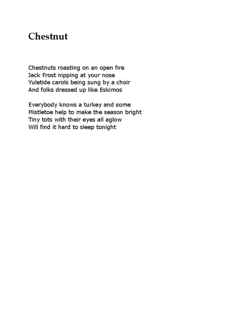 Chest Nut Song | PDF