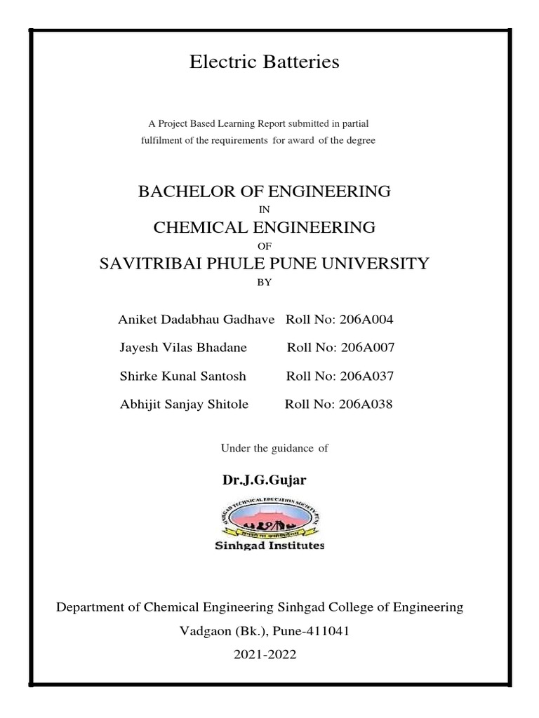 G3 PBL Report | PDF | Rechargeable Battery | Physical Sciences