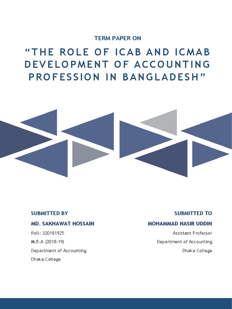 The Role of ICAB and ICMAB in Bangladesh | PDF | Accounting | Accountant