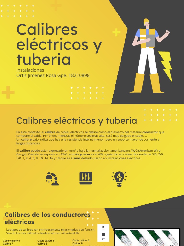 Calibres Eléctricos y Tuberia | PDF | Tubería (transporte de fluidos) | Rieles