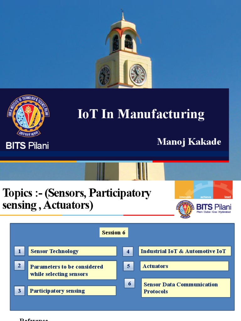 IoT in Manufacturing - S6 - Sensors, Participatory Sensing, Actuators | PDF | Actuator ...