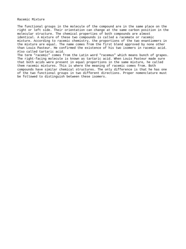 Racemic Mixture | PDF | Science & Mathematics | Poetry
