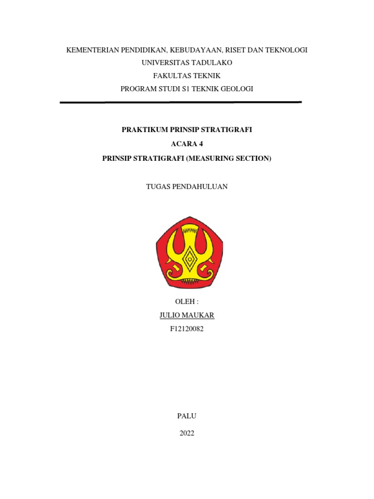 TUGAS PENDAHULUAN Acara 4 Prinsip Stratigrafi - Julio Maukar ...