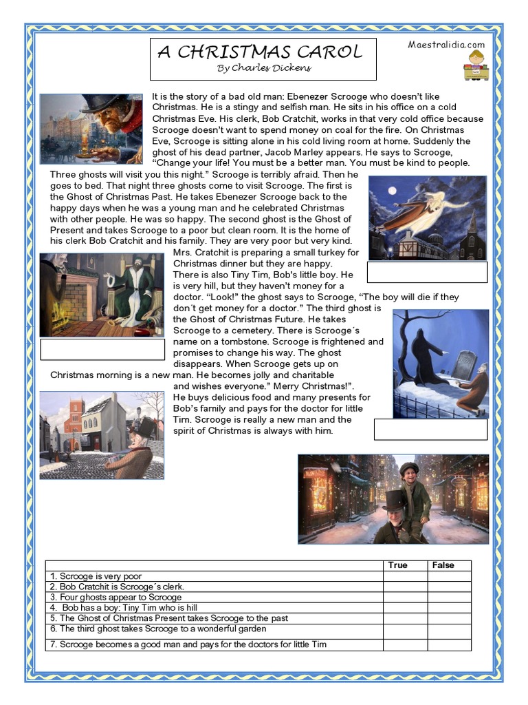 Christmas Carol Reading Exercises | Download Free PDF | Ebenezer ...