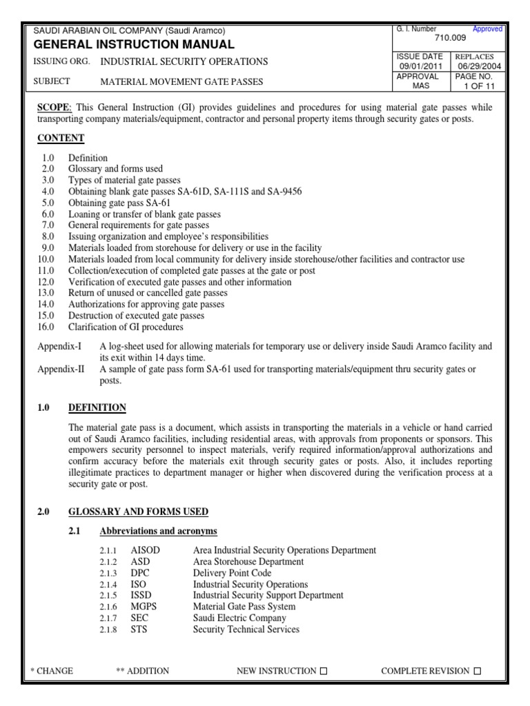 General Instruction Manual: Scope | PDF | Warehouse | Employment