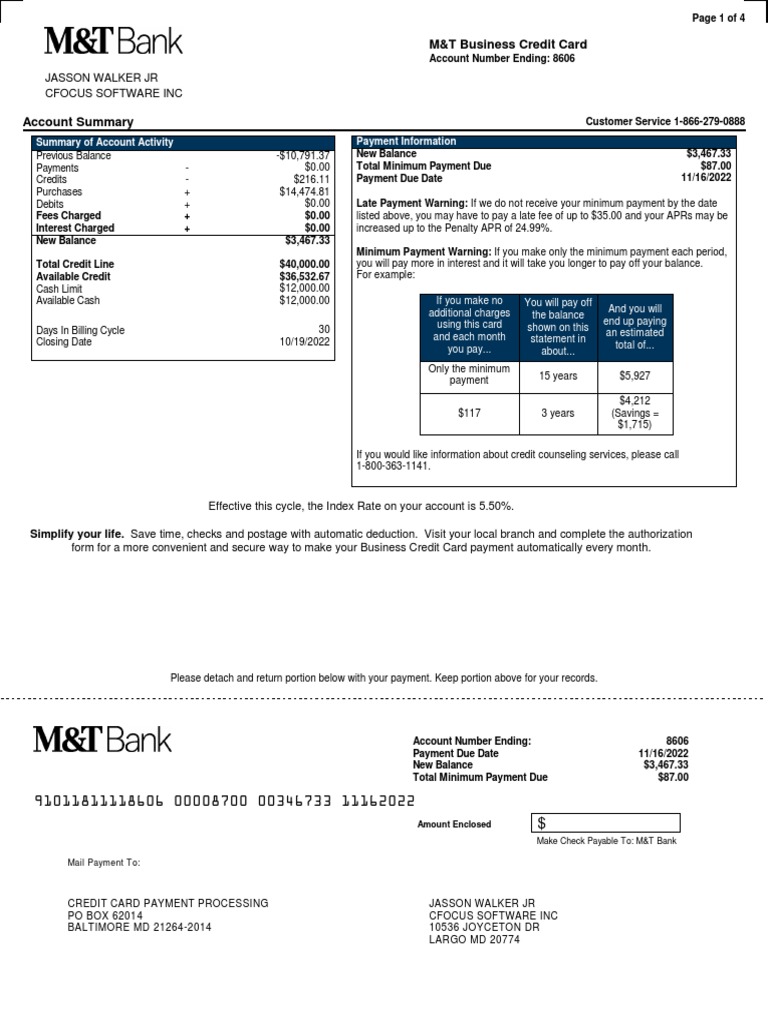 Oct Statement | PDF | Credit Card | Cheque