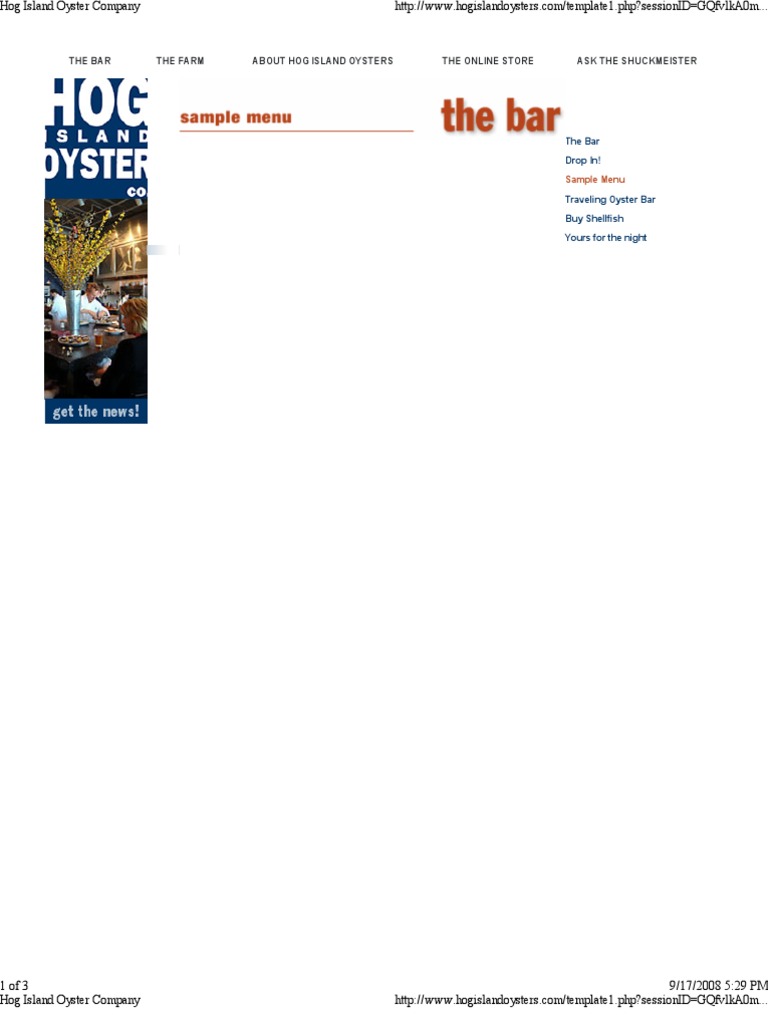 Sample Menu | PDF | Oyster | Western Cuisine