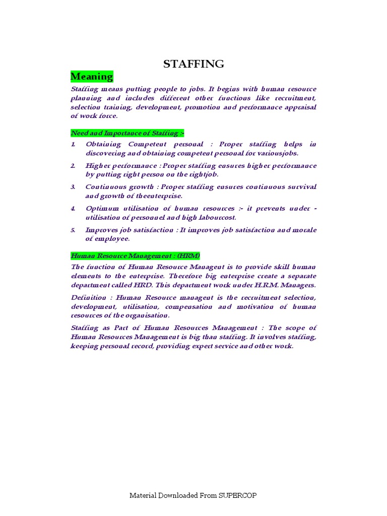 A Comprehensive Guide to the Staffing Process as Part of Human Resource ...