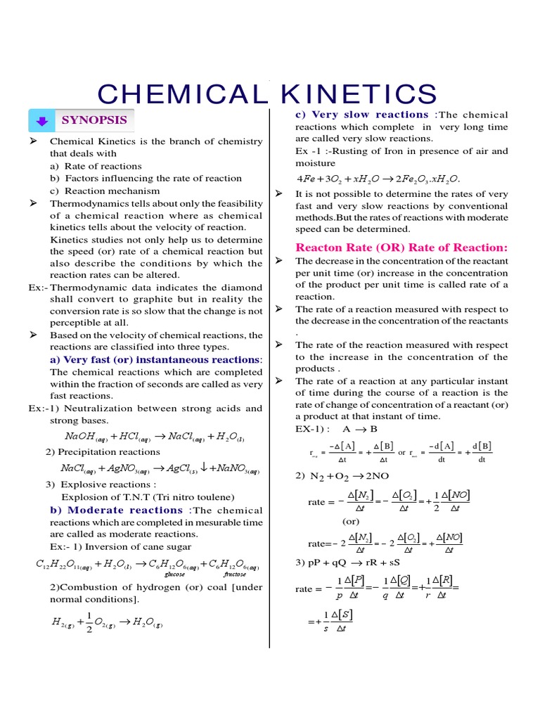 Chemical Kinetics | PDF | Reaction Rate | Activation Energy