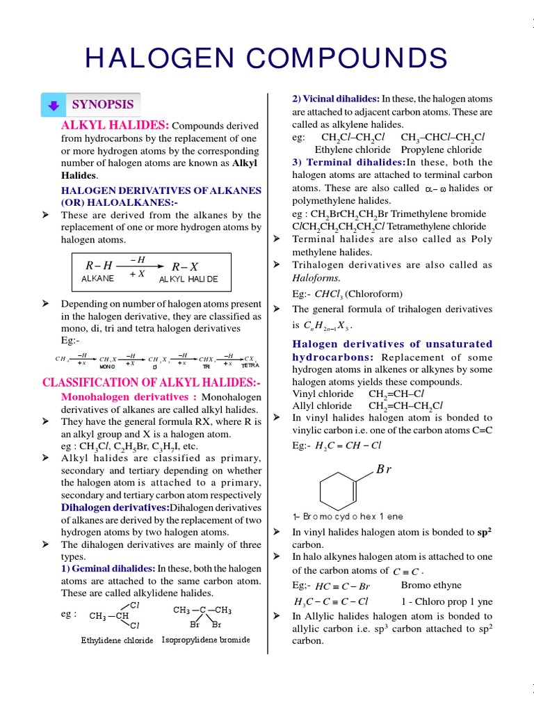 Halogen Compounds | PDF | Chemical Reactions | Chlorine