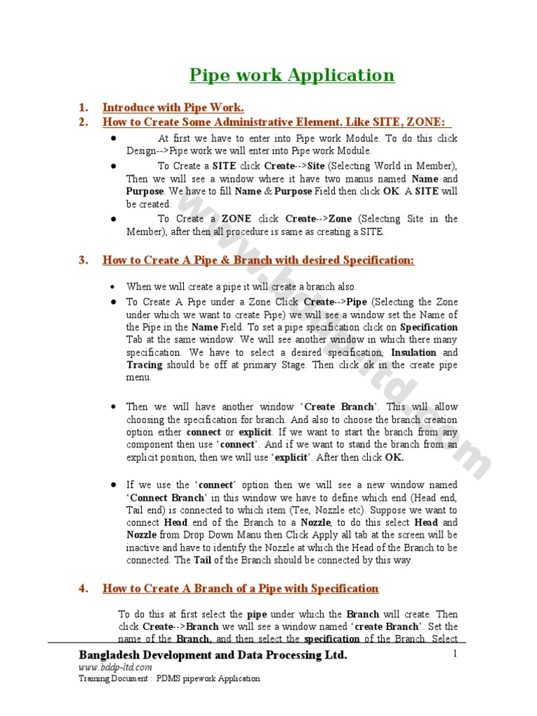 PDMS-Pipework Application | Download Free PDF | Specification ...