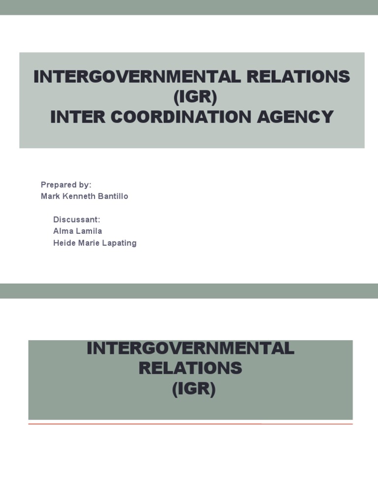 IGR Presentation-1 | PDF | Policy | Federation