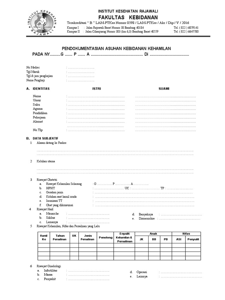 Soap Anc Kunjungan Pertama | PDF