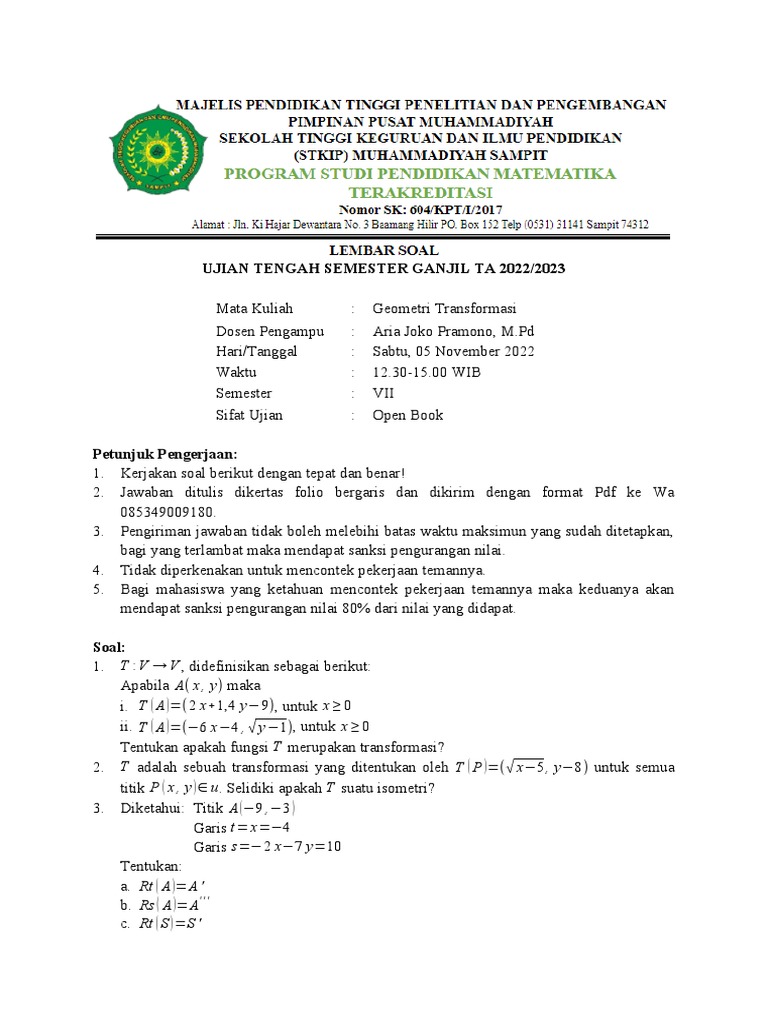 2022 Uts Geo Transformasi | PDF