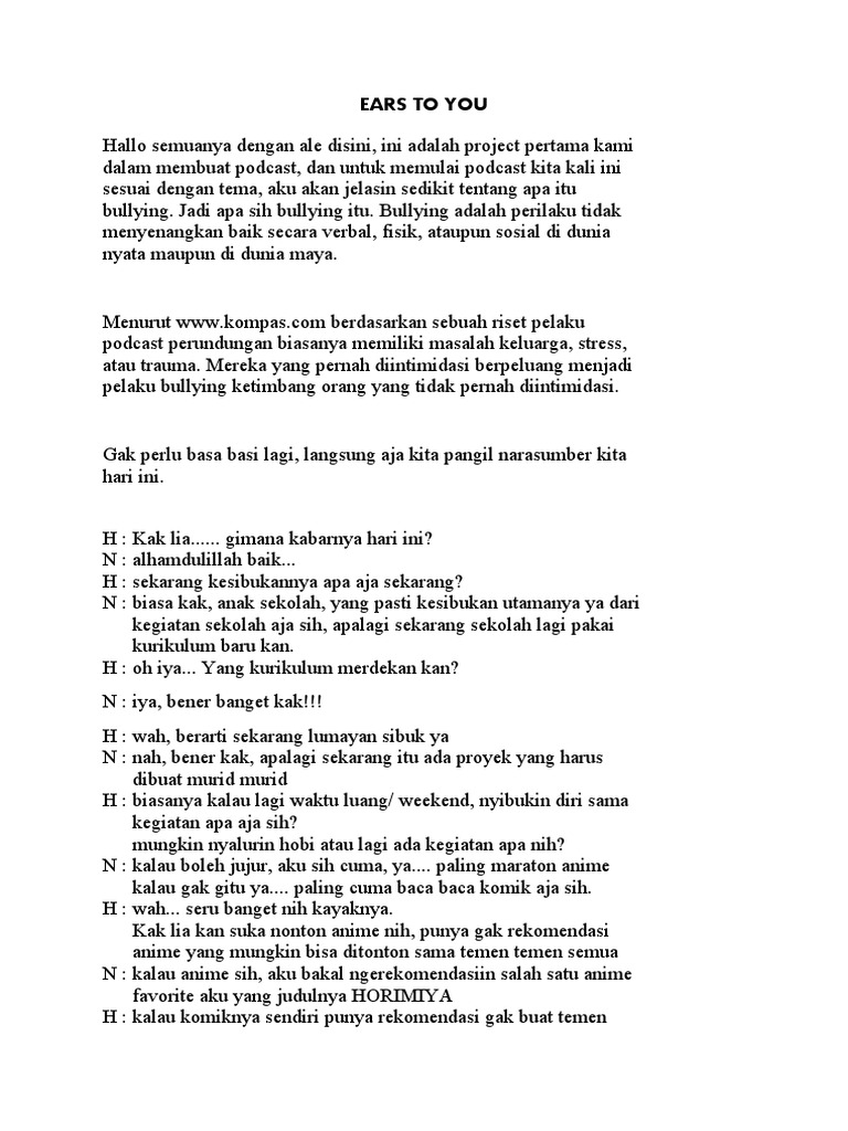 Naskah Podcast | PDF