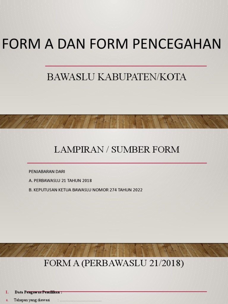 Form A Dan Form Pencegahan | PDF