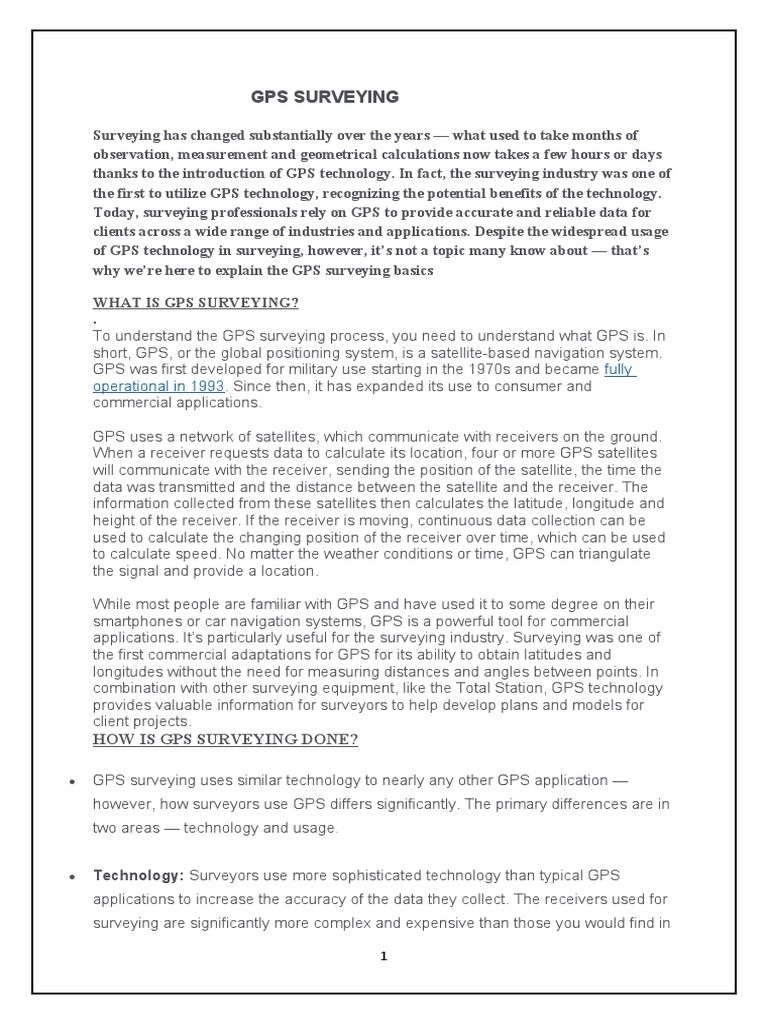 GPS Surveying | PDF | Surveying | Global Positioning System