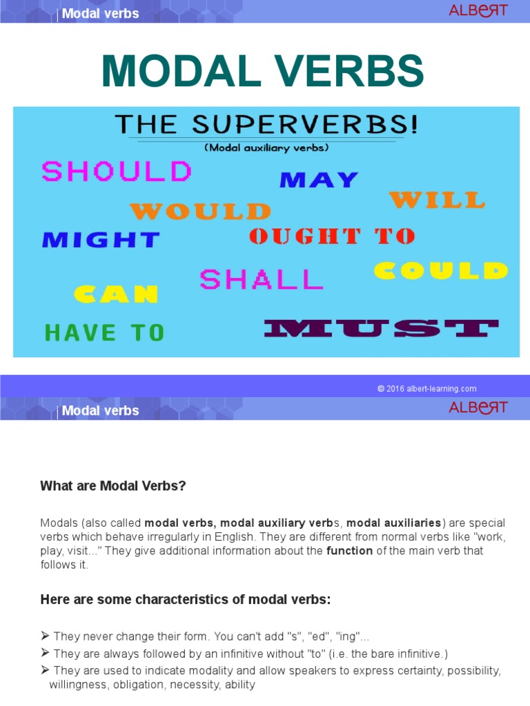 Modal Verbs | PDF | Semantics | Linguistic Morphology