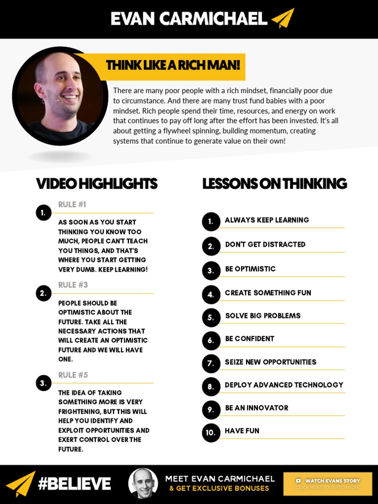 How To Start THINKING Like World S Richest MAN | PDF | Self-Improvement